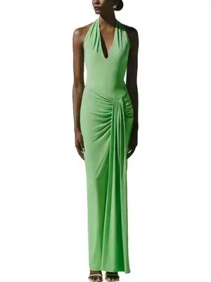 BAOBAB Baobab Donatella Ruched Maxi Dress Green