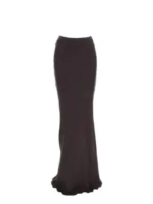 Andamane Ruched Floor-length Maxi Skirt - Red