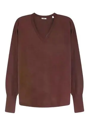 Aspesi V-neck Drop Shoulder Fine Knit Sweater - Brown