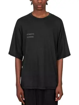 OPTIMISTIC RUNNERS Logo-print T-shirt - Black