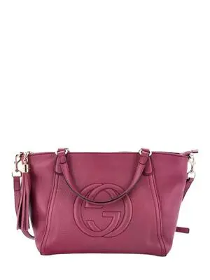 Gucci Soho Convertible Top Handle Bag Leather Small Satchel - Pink