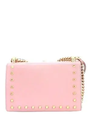 Gucci Pearly Padlock Studded Leather Small Shoulder Bag - Pink