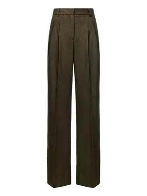 Andamane Pleated Tailored Trousers - Brown