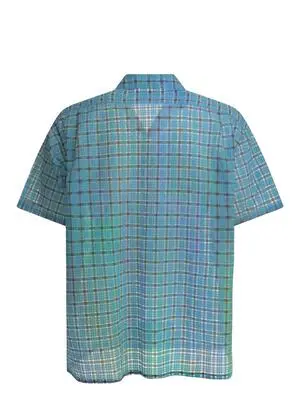 BEAMS Check-pattern Short-sleeve Shirt - Blue