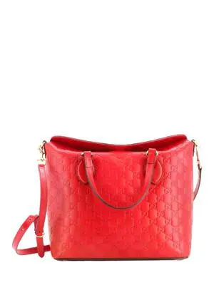 Gucci Medium Leather Satchel - Red