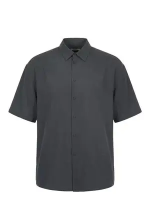 Valentino Garavani Short-sleeve Leather Shirt - Grey