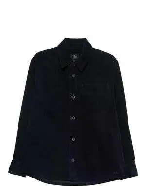 A.p.c. Corduroy Chest-pocket Shirt - Blue