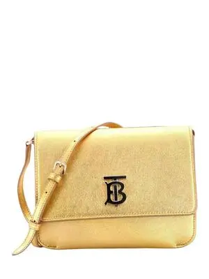 Burberry Burberry TB Wallet On Strap Leather Crossbody Bag Gold