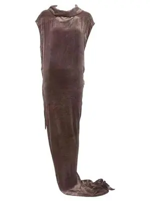 Rick Owens High-neck Side-slit Maxi Dress - Green