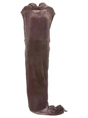 Rick Owens High-neck Side-slit Maxi Dress - Green