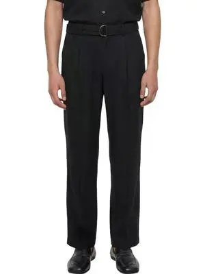Simkhai Elvis Belted Pleated Tailored Trousers - Black