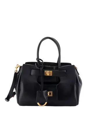 Balenciaga Bel Air" Carry All Leather Mini Tote Bag - Black