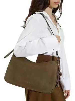 Michael Kors Nolita Logo Charm Shoulder Bag - Green