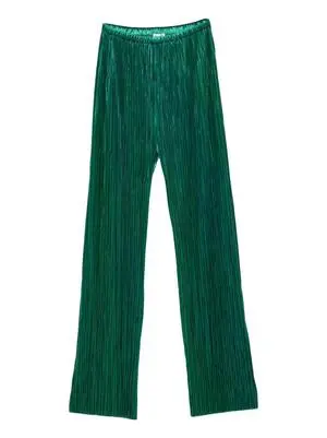 FORTE_FORTE Pleated Satin Finish Trousers - Green