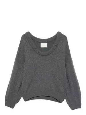 LISA YANG Doria Scoop-neck Long-sleeve Sweater - Grey