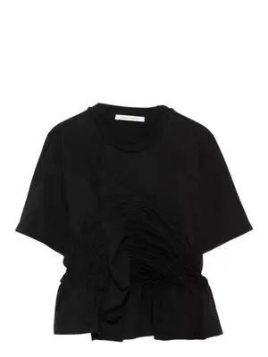 Cecilie Bahnsen Cecilie Bahnsen Windflower Embroidered Peplum T-Shirt Black