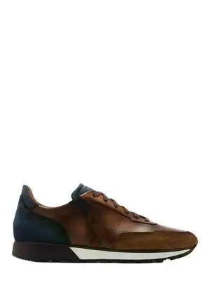 Magnanni Panelled Leather Sneakers - Brown