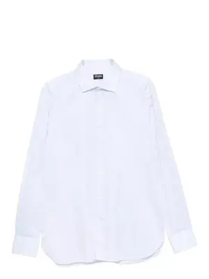 Zegna Micro-stripe Long-sleeve Shirt - White