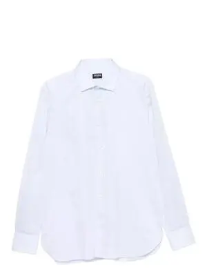 Zegna Micro-stripe Long-sleeve Shirt - White