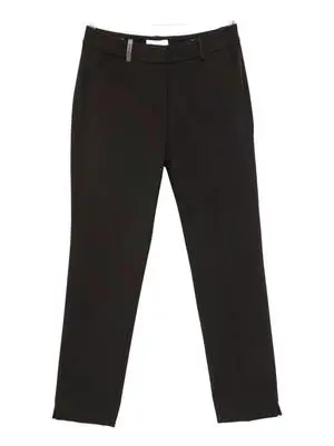 Peserico Tailored Logo Plaque Trousers - Brown