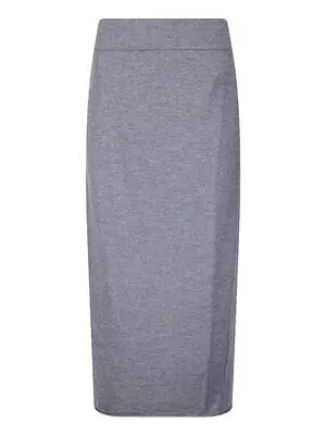 Labo.art Stretch-wool Midi Skirt - Grey