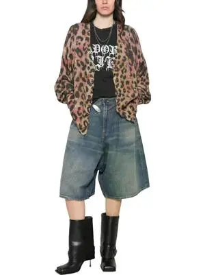 R13 Leopard-print Distressed Cardigan - Neutrals