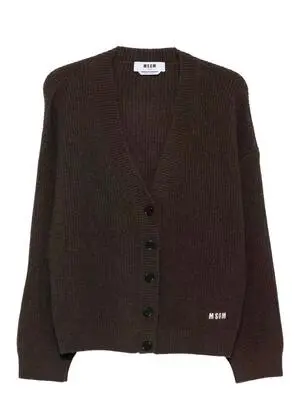 MSGM V-neck Cardigan - Brown