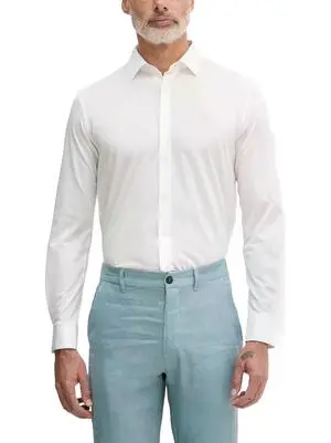 TRUSSARDI Logo-embroidered Long-sleeve Shirt - White