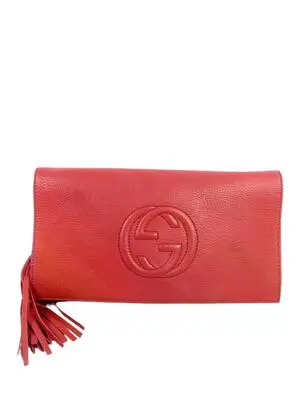 Gucci Soho Tassel Clutch Bag - Red