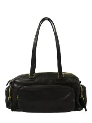 Miu Miu Calf Leather Pocket Shoulder Bag - Black