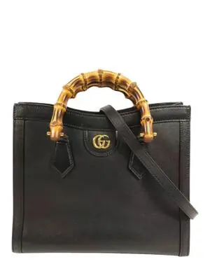 Gucci Diana Bamboo Tote Bag - Black