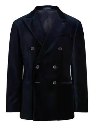 Polo Ralph Lauren Velvet Double-breasted Blazer - Blue
