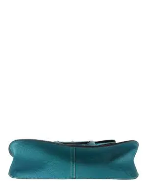 Hermès Halzan Leather Tote Bag - Blue
