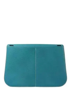 Hermès Halzan Leather Tote Bag - Blue