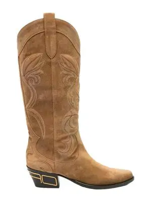 Etro Logo Plaque Boots - Brown