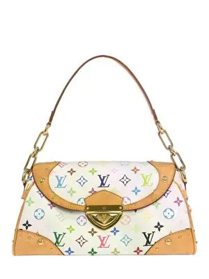 LOUIS VUITTON Takashi Murakami 2008 Monogram Beverly Shoulder Bag - White