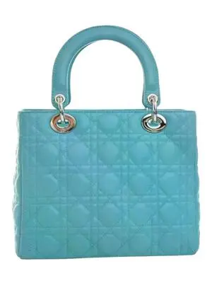 Dior Lambskin Cannage Lady Satchel - Blue
