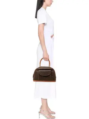 Celine Macadam Coated Canvas Handbag - Brown