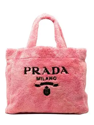 Prada Terry Cloth Logo Tote Bag - Pink