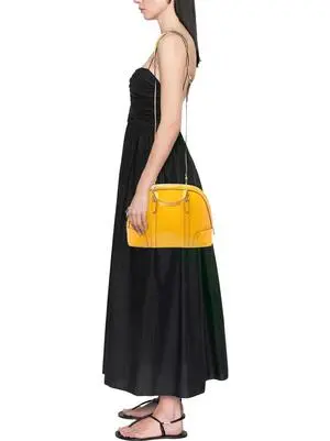 Gucci Patent Leather Dome Satchel - Yellow