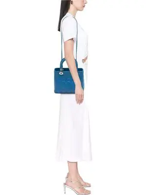 Dior Lambskin Cannage Lady Satchel - Blue