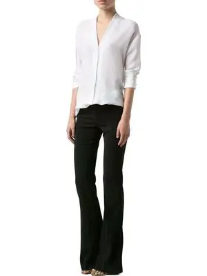 Avenue Montaigne Pull-on Flared Trousers - Black