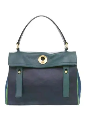 Saint Laurent Medium Leather Muse Two Satchel - Blue