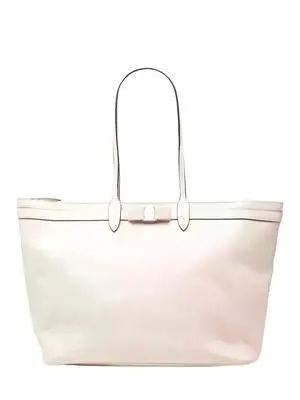 FERRAGAMO Leather Vara Bow Tote Bag - Neutrals