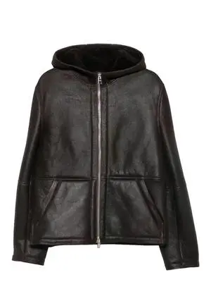 DONDUP Hooded Shearling Jacket - Brown