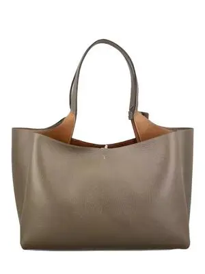TOD'S Medium Leather Bag With T Timeless Pendant - Neutrals