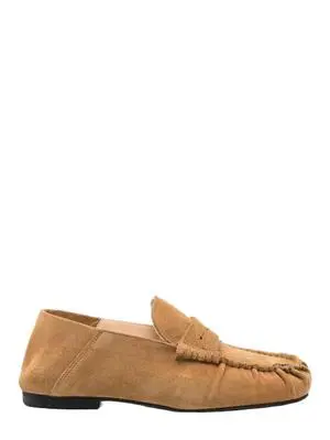 ALOHAS Suede Slip-on Mules With Gathered Detailing - Brown