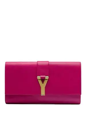 Saint Laurent Leather Clutch Bag - Pink