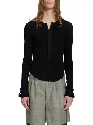 ANN DEMEULEMEESTER Pointelle-knit T-shirt