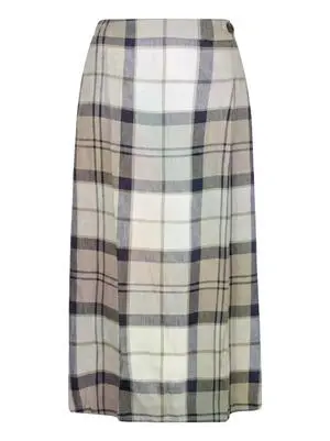 Barbour Ballina Tartan Midi Skirt - Neutrals